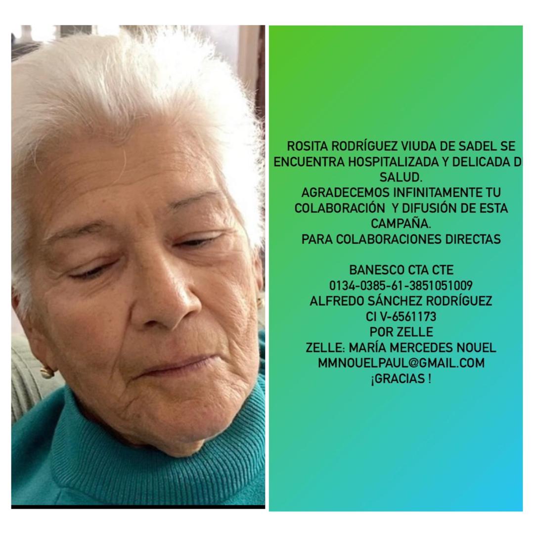 Rosita Rodríguez necesita de nuestra ayuda