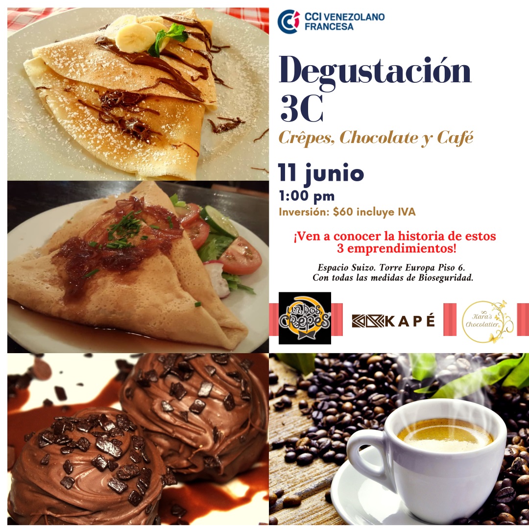 Un encuentro con crepes, chocolate y café