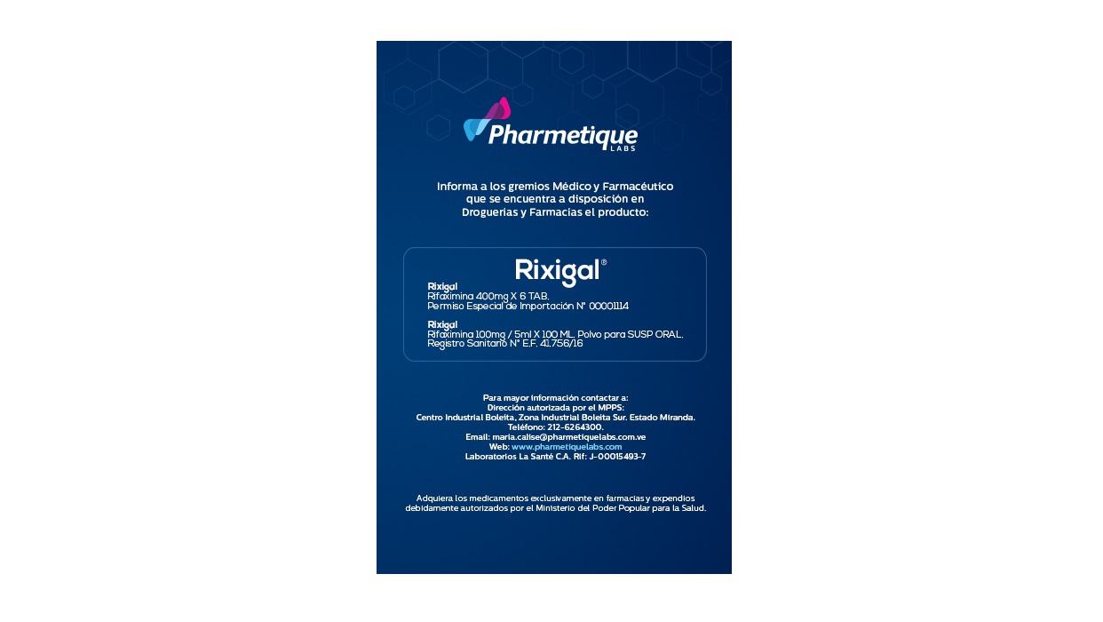 COMUNICADO PHARMETIQUE LAB (RIXIGAL)