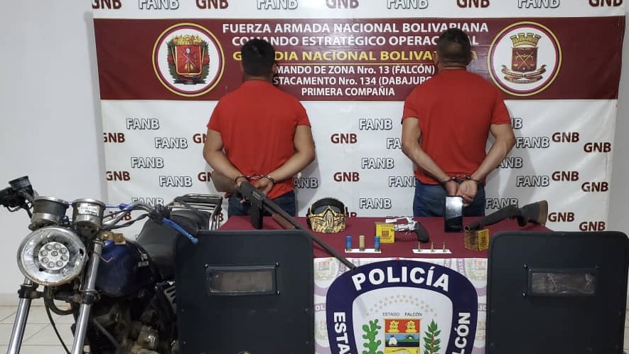 Capturan a dos miembros de banda dedicada a extorsión y secuestro en Falcón