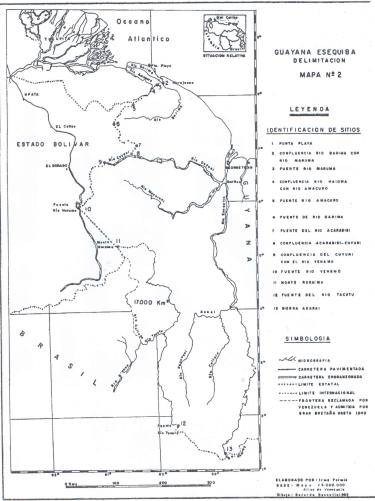 Perfil de la “Zona en reclamación”, cuenca del Esequibo