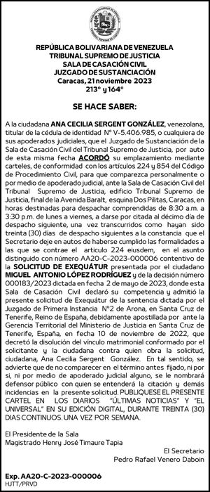 CARTEL EXP. AA20-C-2023-000006