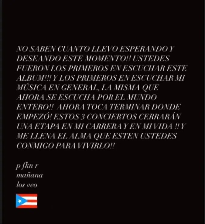 Bad Bunny causa pánico entre sus fans al publicar un supuesto mensaje de despedida de la música