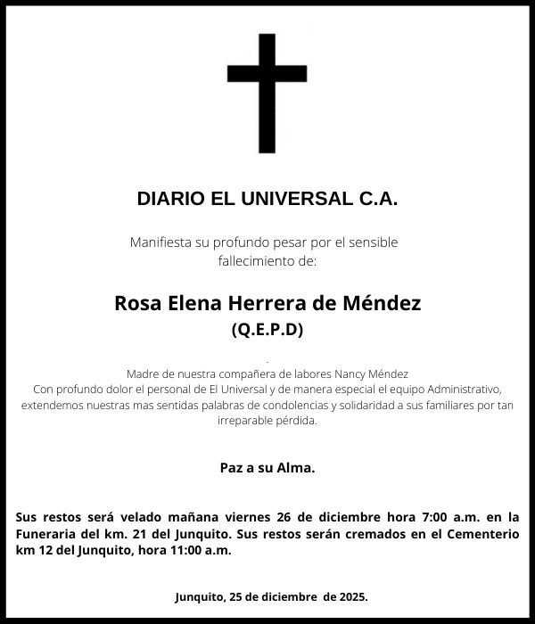 ROSA ELENA HERRERA DE MÉNDEZ