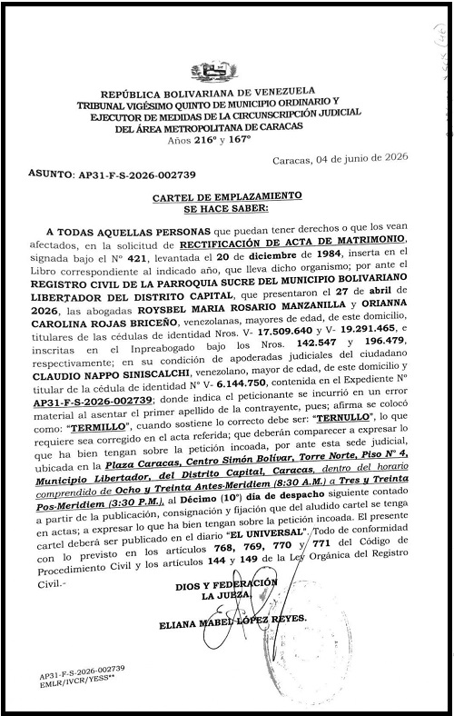 CARTEL AP31-F-S-2026-002739